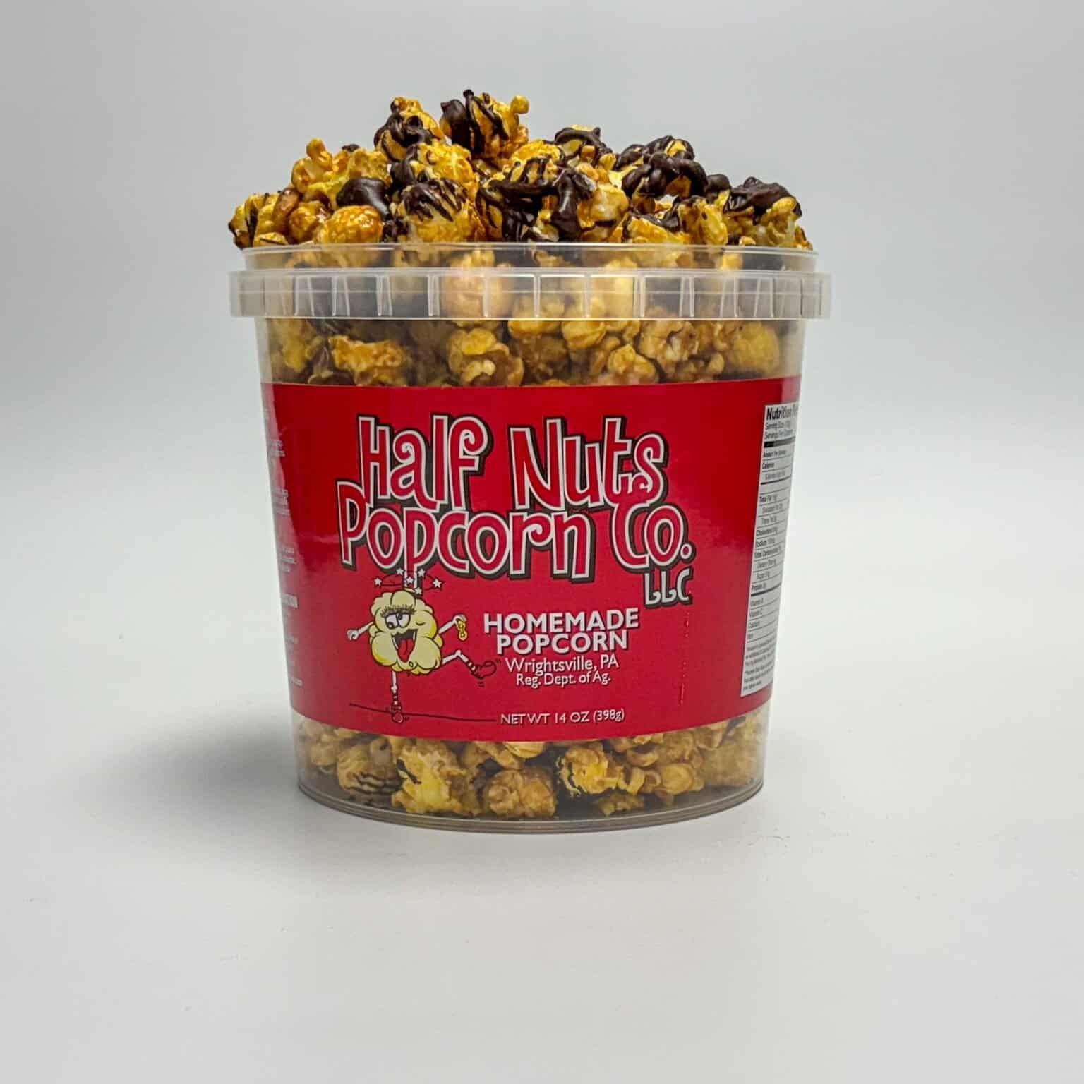 Caramel with Dark Chocolate Drizzle – Halfnuts Popcorn